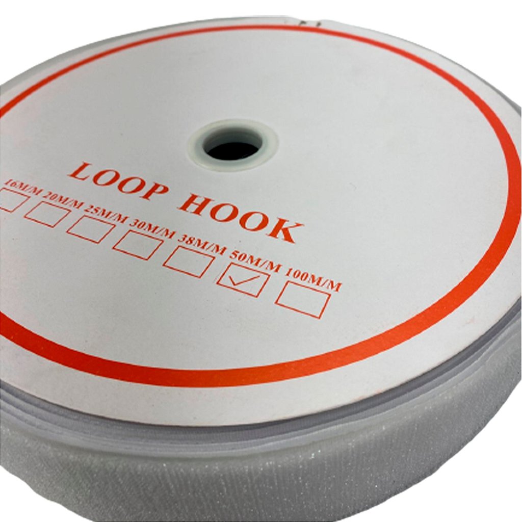 VELCRO 50MM COR BRANCO 1 METRO — Plasticos Ivone